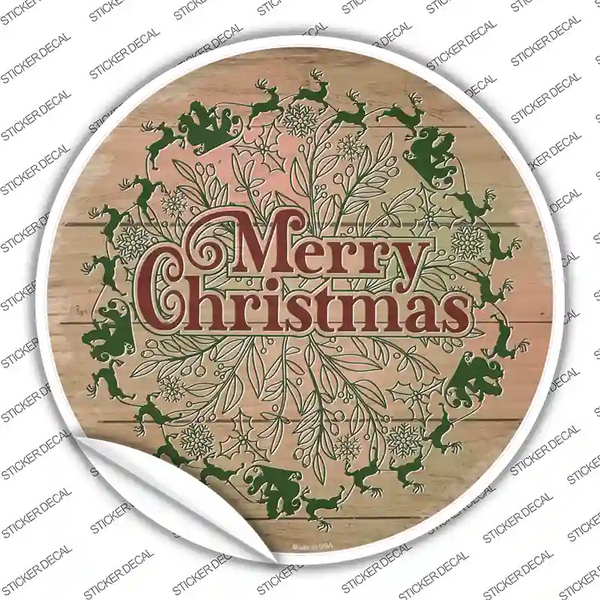 Merry Christmas with Santa Novelty Circle Sticker Decal. Circle shaped ...