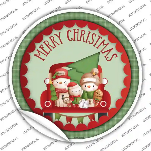 Merry Christmas Family Novelty Circle Sticker Decal. Circle shaped ...