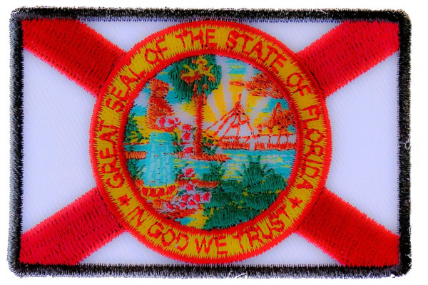 Florida Flag Patch 3x2 inch This is a Small Embroidered Patch for Clothing Patch can be sewn on ...