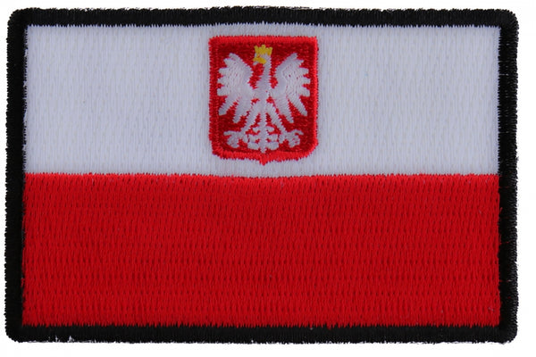 Poland Flag Patch 3x2 inch This is a Small Embroidered Patch for Clothing Patch can be sewn on ...