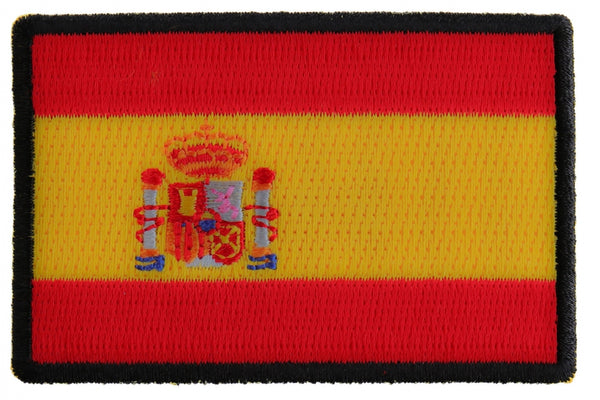 Spanish Flag Patch 3x2 inch This is a Small Embroidered Patch for Clothing Patch can be sewn on ...