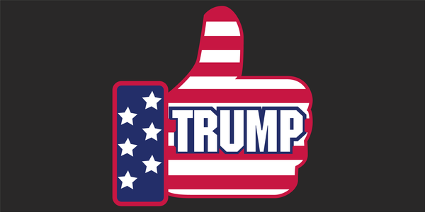 Thumbs Up Trump Bumper Sticker – US Patriot Colors
