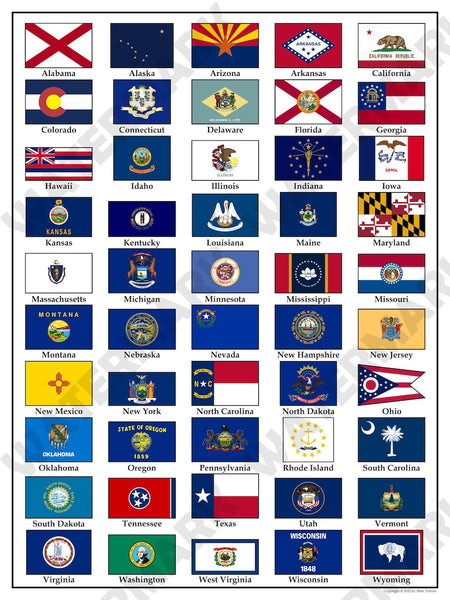 Complete 50 State Flag Set Outdoor Nylon with grommets for your boat or ...