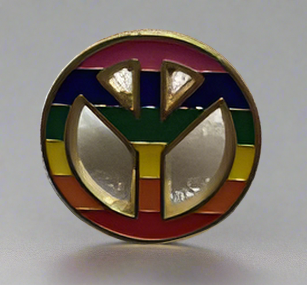 Rainbow Peace Sign Lapel Pin, metal with pin closure. A number of peace ...