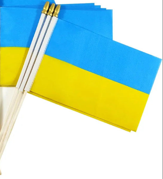 12x18 Ukraine flag on a stick – pack of 12. Perfect for parades ...