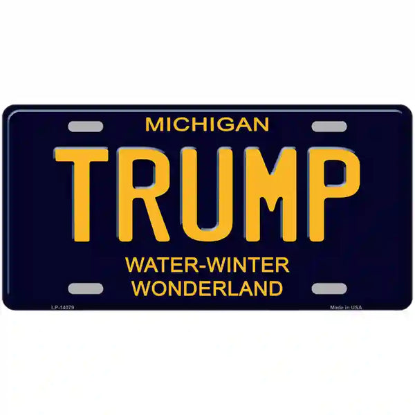 Trump Michigan Blue License Plate – US Patriot Colors