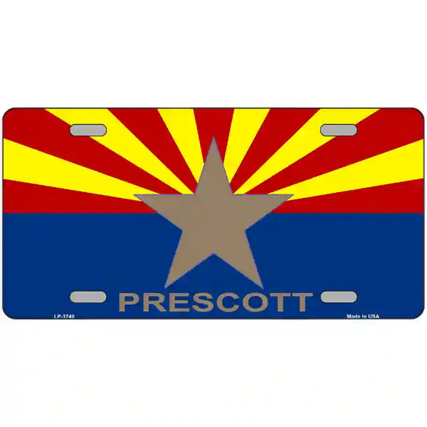 Prescott Arizona State Flag Metal License Plate – US Patriot Colors