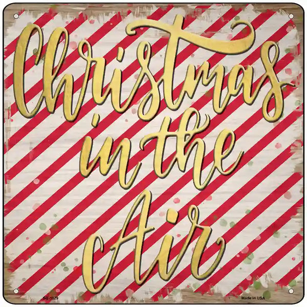 Christmas in the Air Metal Square Sign – US Patriot Colors