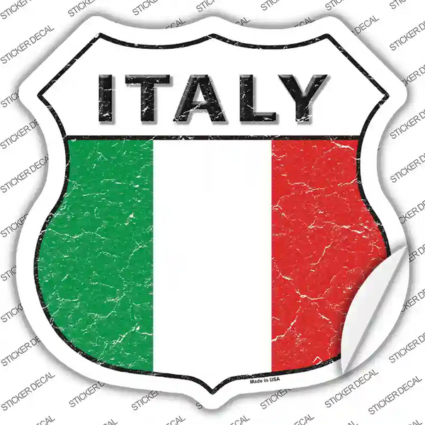 Italy Flag Novelty Highway Shield Sticker Decal. Highway Shield Shaped ...