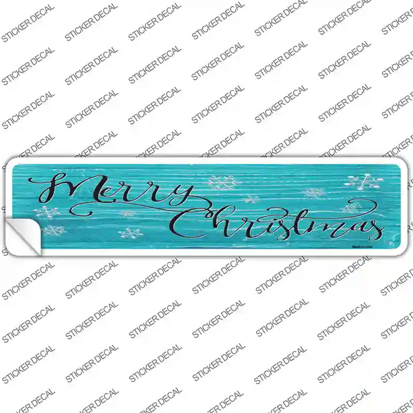 Merry Christmas Blue Novelty Narrow Sticker Decal. narrow rectangular ...