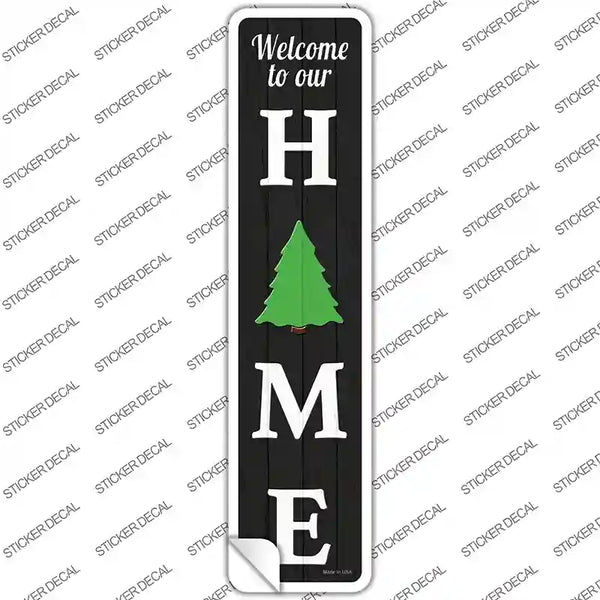 Home Christmas Tree Novelty Narrow Sticker Decal. narrow rectangular ...
