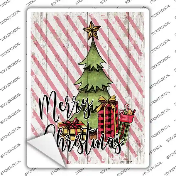 Merry Christmas Tree Novelty Rectangle Sticker Decal. Rectangle Shaped ...