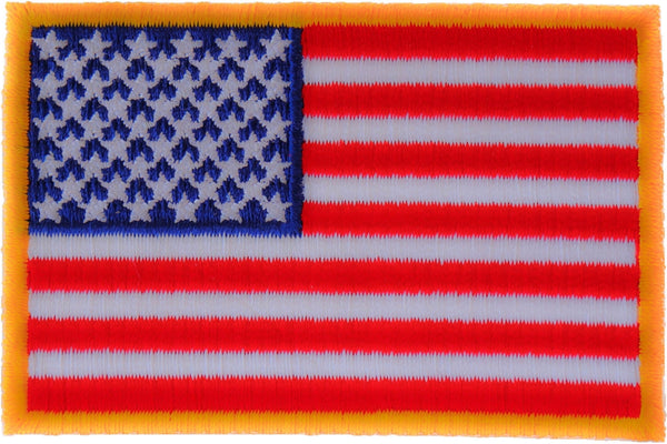 US Flag Patch Small Yellow Border 3 Inch 3x2 inch This is a Small ...