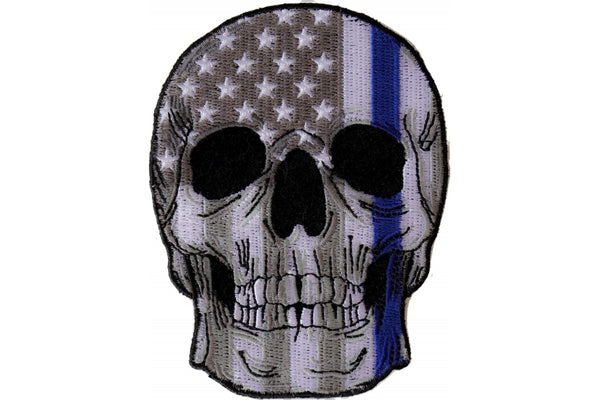 Blue Stripe American Flag Skull Police Patch 3x4 inch This is a Small ...