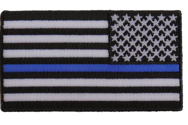 Thin Blue Line American Flag Reversed Patch 3.5x2 inch This is a Small ...