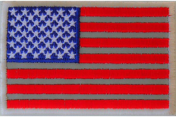 American Flag Reflective Patch 3x2 inch This is a Small Embroidered ...