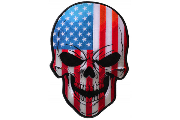 American Flag Skull Patch 7.6x11 inch This is a Large Embroidered Patch ...