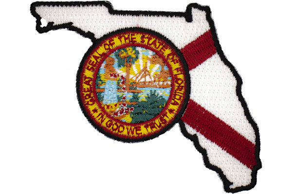 Florida Patch with State Seal and Map 3x2.5 inch This is an Embroidered ...