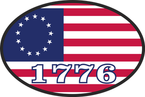 Popular Item. Buy in Quantity and Save! 1776 Betsy Ross Oval Bumper ...