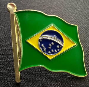 Brazil Flag Lapel Pin, metal with pin closure. The national flag of ...