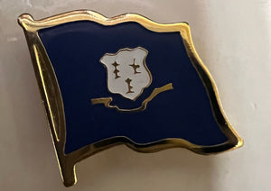 Connecticut Flag Lapel Pin, metal with pin closure. The flag of the ...