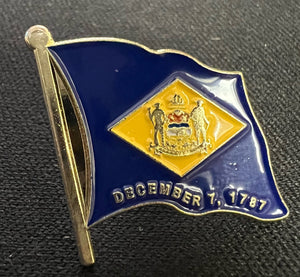 Delaware Flag Lapel Pin, metal with pin closure. Adopted on July 24 ...