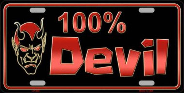 100 Percent Devil License Plate Made of the highest quality aluminum ...