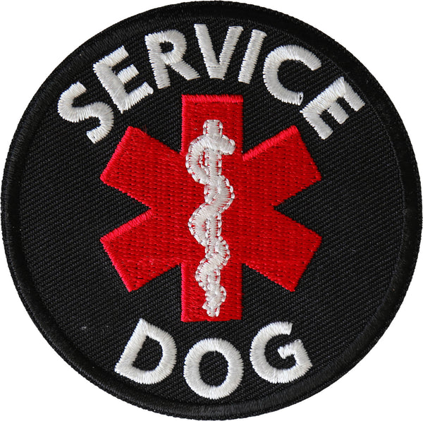 Service Dog Patch measures 3 x 3 inches and is embroidered in red ...