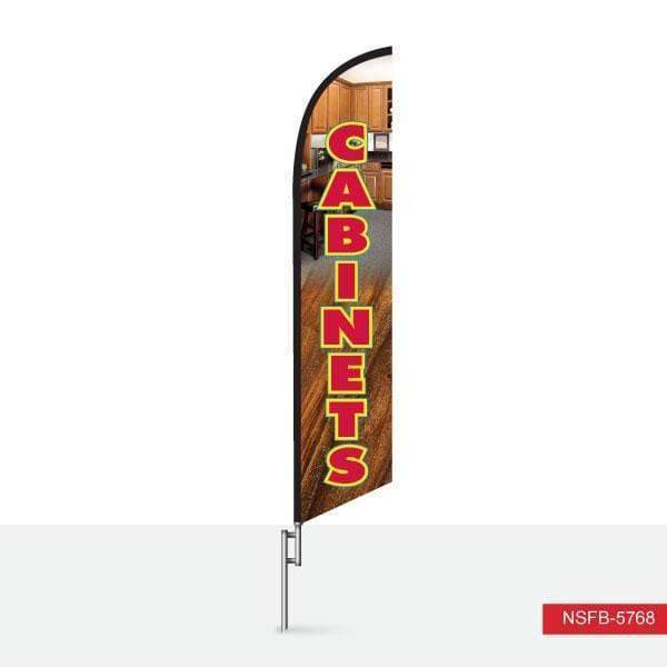 Tall advertising flag set includes all you need - flag, pole and ground ...