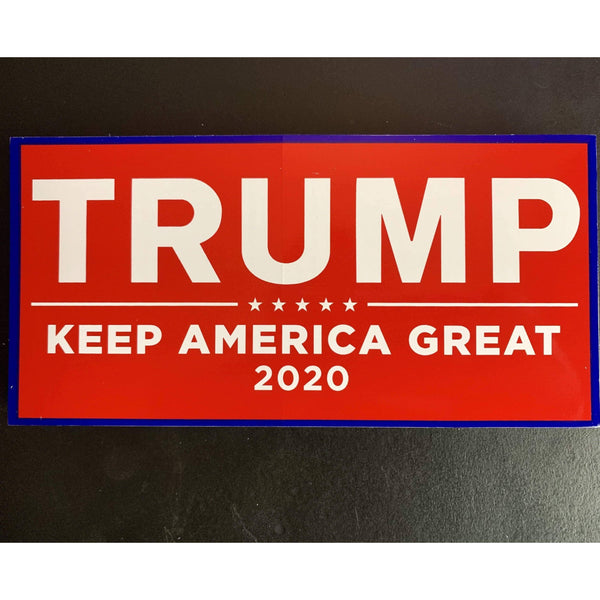 Keep America First - Red Trump 2020 Bumper Sticker with red background ...
