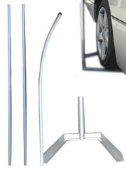 16 ft. aluminum feather flag pole w/tire base (4 pcs. Set). Suitable ...