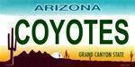 Arizona State Background License Plate - CoyoteSize: 6 inches X 12 ...