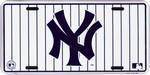 NY Yankees White Pinstripe License PlateSize: 6 inches X 12 inches ...