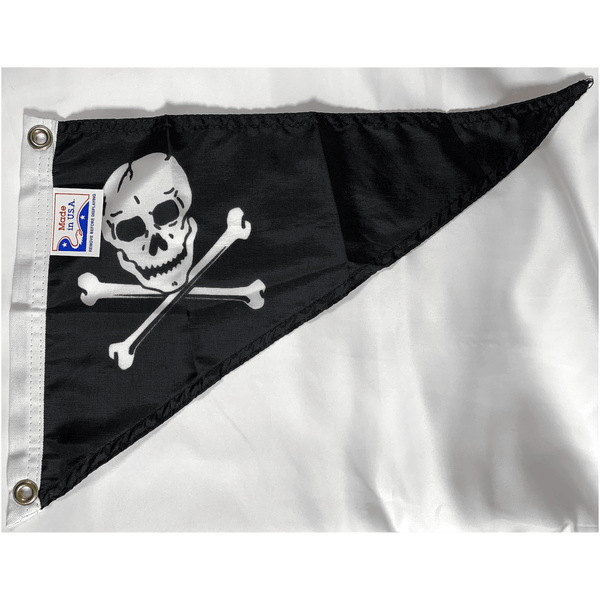 Jolly Roger Pirate Bow Pennant This is a pennant shaped flag, 10 x 15 ...