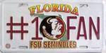 Florida FSU Seminoles #1 Fan College License PlateSize: 6 inches X 12 ...