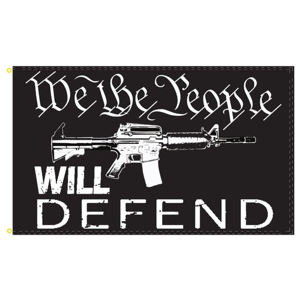3x5 We The People Will Defend Flag – US Patriot Colors